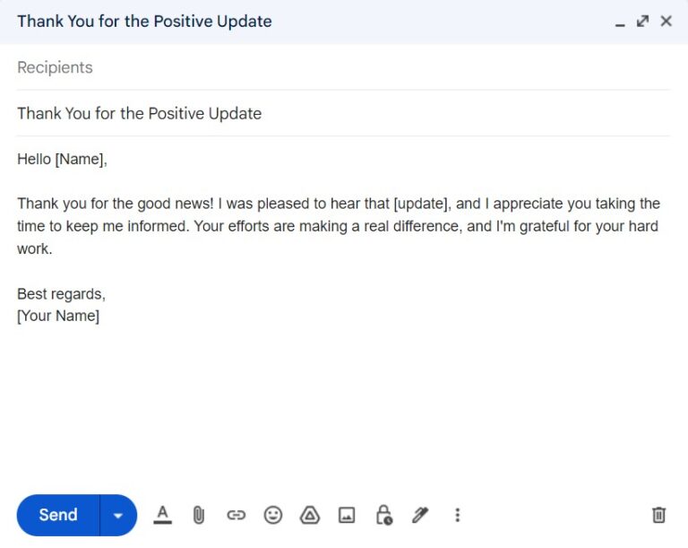 Thank You for the Good News (Email Examples)